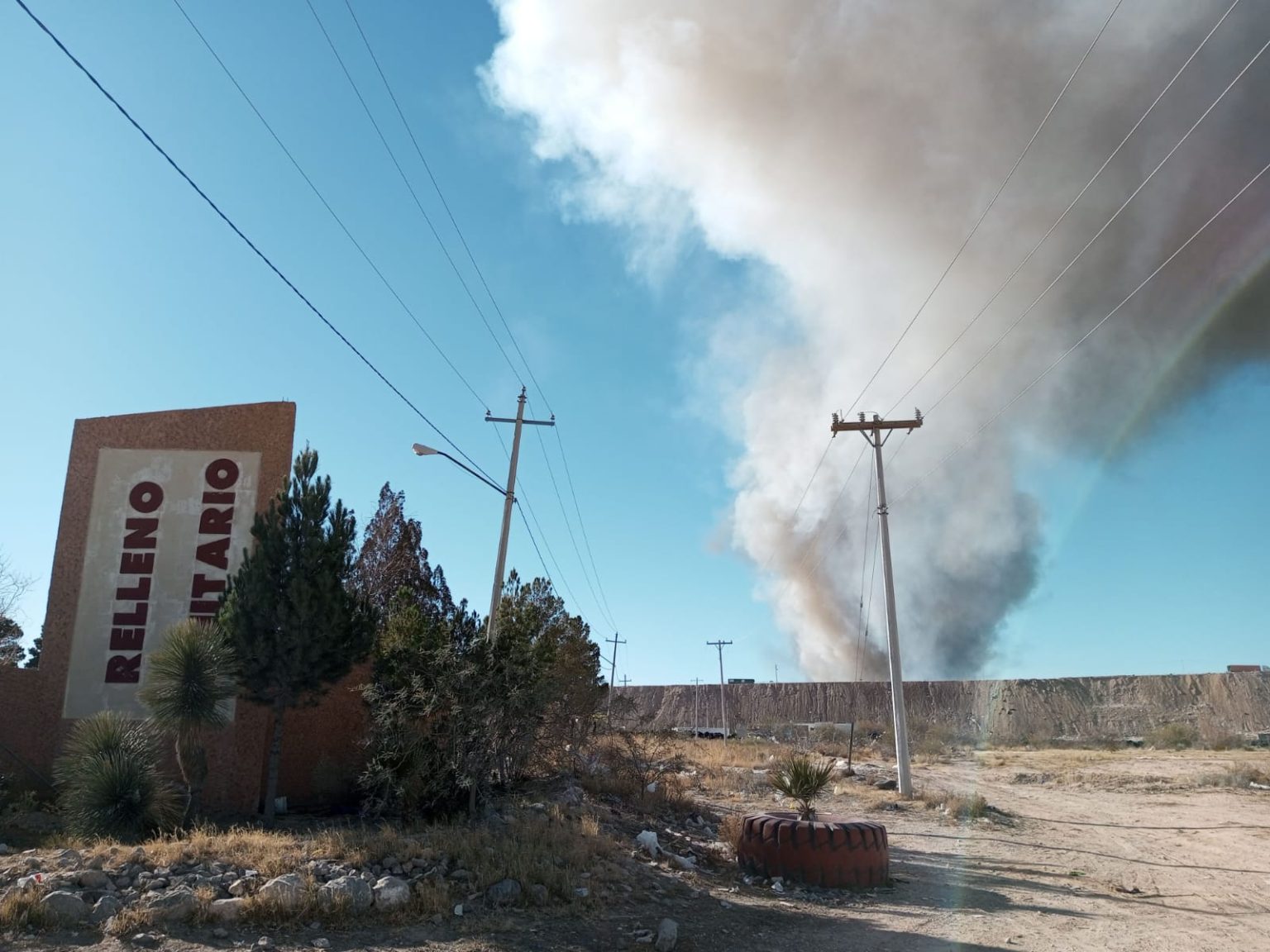 Se incendia nuevamente el Relleno Sanitario - Norte de Ciudad Juárez