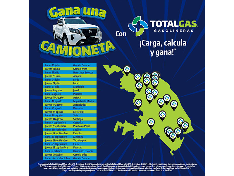 Gana una camioneta del año con TotalGas® - Norte de Ciudad Juárez