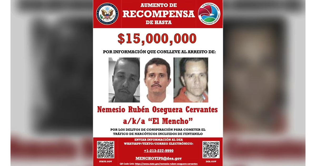 ¿Quién es El Mencho, el hombre por el que EU ofrece una recompensa de ...
