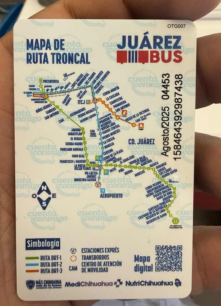 El mapa que cabe en la mano: Juárez y la nueva tarjeta del JuárezBus ...