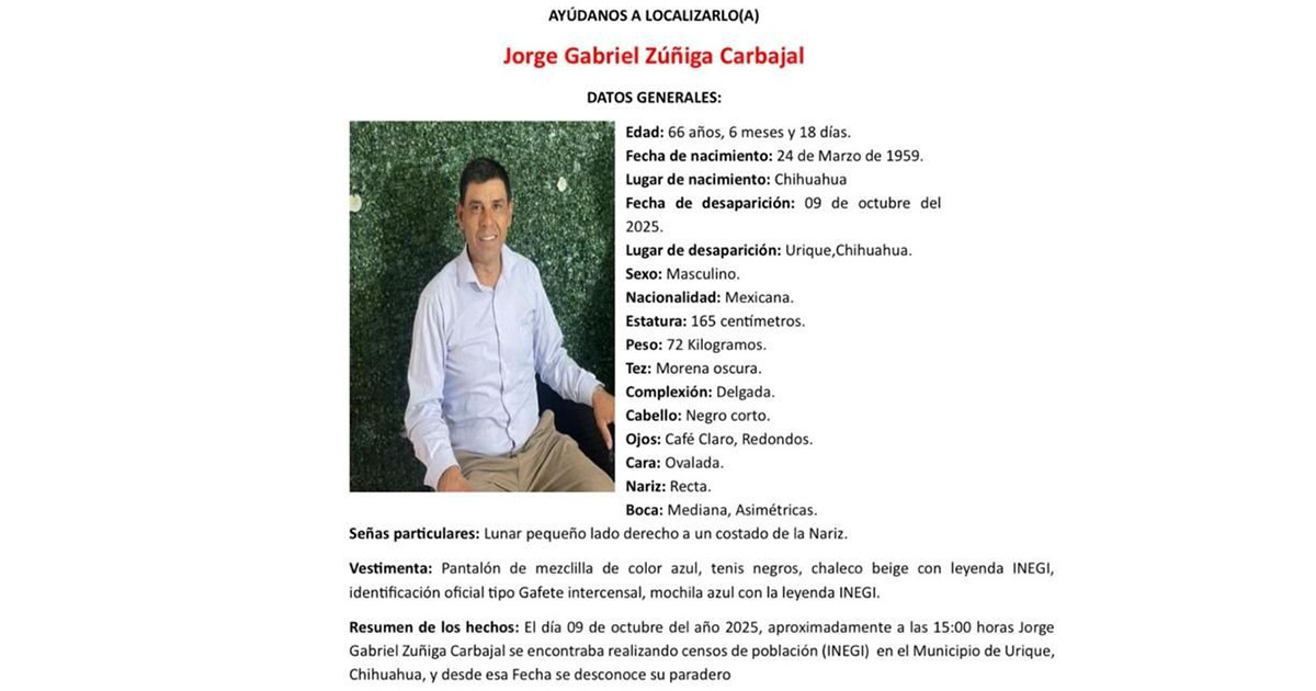 Buscan en la sierra de Urique a Jorge Gabriel, censador del INEGI ...