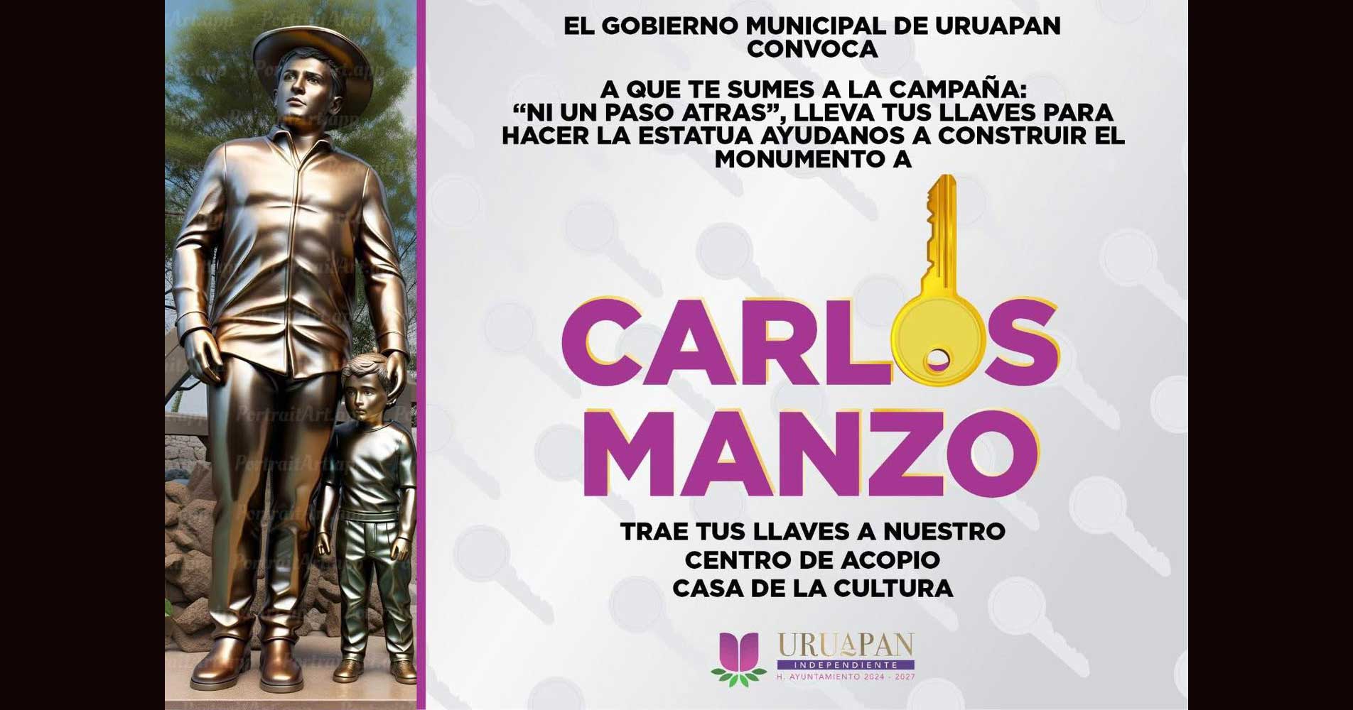 Gobierno de Uruapan pide donar llaves para escultura en honor a Carlos ...